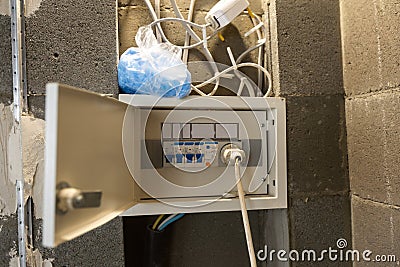 Installing Power Outlets. Ready To Install Power Sockets On Initial ...