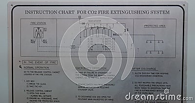 Instruction Chart of CO2 Fire Extinguishing System of Ship Stock ...