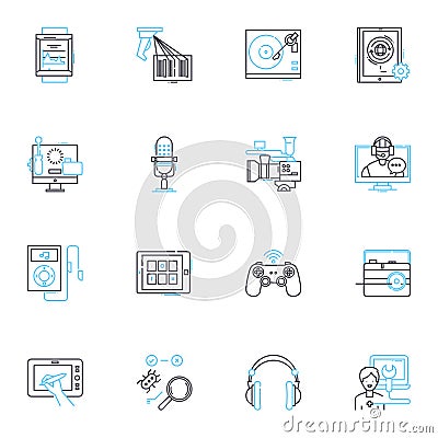Instrument Solutions Linear Icons Set. Calibration, Metrology, Accuracy ...