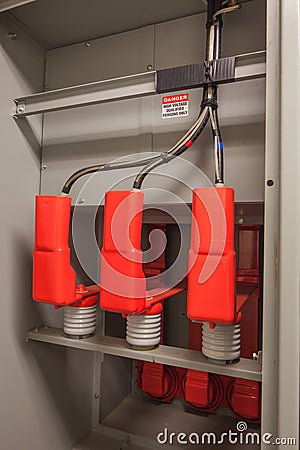 Insulated High VoltageThree Phase Bus And Cable Termination Royalty ...