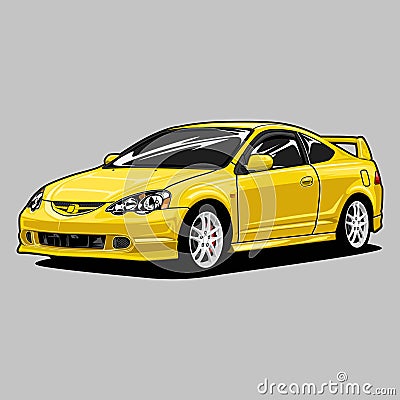 Integra DC5 Type R Car Illustration Cartoon Vector | CartoonDealer.com ...