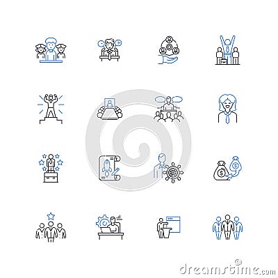 Intelligence-driven Leadership Line Icons Collection. Insightful ...