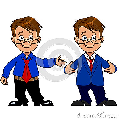 Intelligent Man With Glasses And A Suit Smiling Stock Vector - Image ...