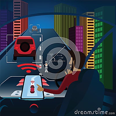 Intelligent Vehicle Cockpit Cityscape View,Artificial Intelligence ...