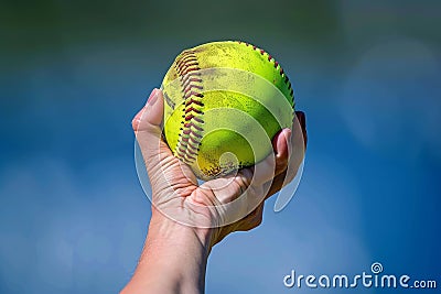 Intense Softball Pitcher At Summer Olympics Displaying Exceptional ...