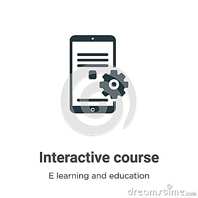 Interactive Course Vector Icon On White Background. Flat Vector ...