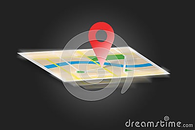 Interactive Map Isolated On A Background - GPS Localization Concept ...