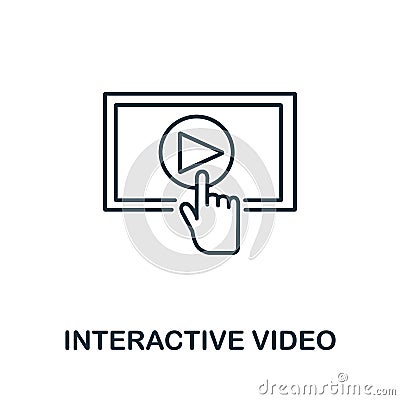 Interactive Video Icon From Augmented Reality Collection. Simple Line ...