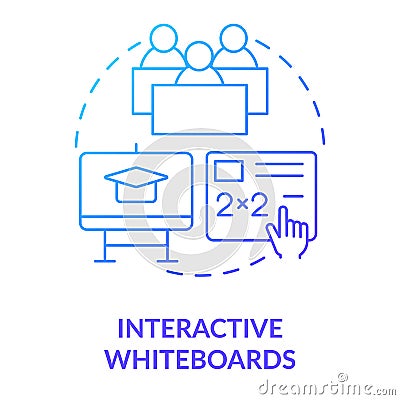 Interactive Whiteboards Blue Gradient Concept Icon Cartoon Vector ...