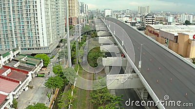 Interchange with Highway and Railway in Manila. Stock Footage - Video ...