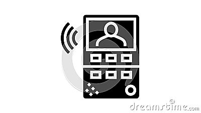 Intercom Device Glyph Icon Animation Stock Video - Video of motion ...