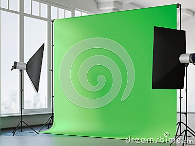 Interior With Chroma Key Background. 3d Rendering Royalty-Free Stock ...