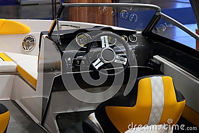 Interior And Cockpit Of Speedboat. Royalty-Free Stock Photography ...