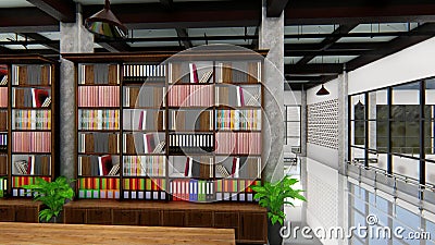 Interior Design of Library Footage. 3d Animation Stock Footage - Video ...