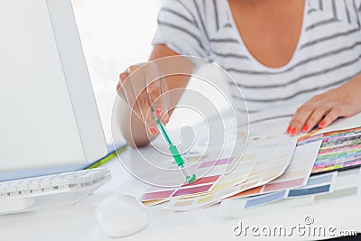 Interior Designer Pointing At Colour Charts Stock Photo | CartoonDealer ...