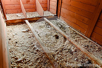 Interior Of A Dirty Empty Chicken Coop Royalty-Free Stock Image ...