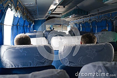 Interior Of Intercity Bus In Russia. Business Class Intercity Bus ...