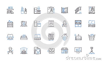 Interior Redesign Line Icons Collection. Revamp, Refresh, Update, Renew ...