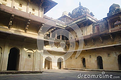 Interior View Of Datia Palace. Also Known As Bir Singh Palace Or Bir ...