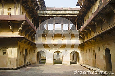 Interior View Of Datia Palace. Also Known As Bir Singh Palace Or Bir ...