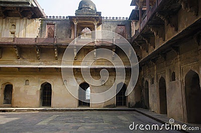 Interior View Of Datia Palace. Also Known As Bir Singh Palace Or Bir ...