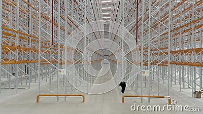 Warehouse Interior Racking System Flythrough Stock Footage - Video of ...