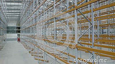 Warehouse Interior Racking System Flythrough Stock Video - Video of ...