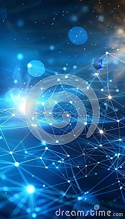 Interlinked Dots On Vibrant Blue Backdrop Abstract Communication ...