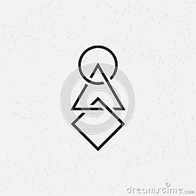 Interlocked Circle, Triangle And Square, Geometric Symbols Cartoon ...