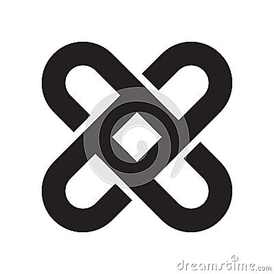 Interlocking Icon Vector Sign And Symbol Isolated On White Background ...