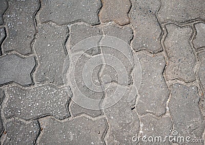 Interlocking Paving With Gray And White Concrete Blocks. Stock ...