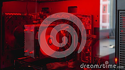 Internal Parts Of The Computer System Unit: Cooler, Hard Disk ...