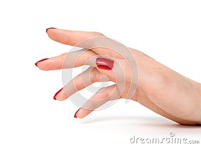 Internal Side Of Woman Hand With Red Nails Stock Photos - Image: 2089833