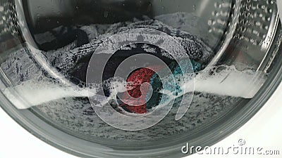 Internal View Of A Washing Machine Drum. Close-up Stock Footage - Video ...