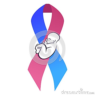 International Day Of Premature Babies. Festive Ribbon With A Baby. The ...