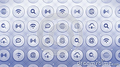 Set of Web Icons. Internet Communication Background. Various Collection ...