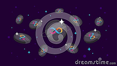 Internet Computer ICP Coins Falling From The Sky. ICP Cryptocurrency ...