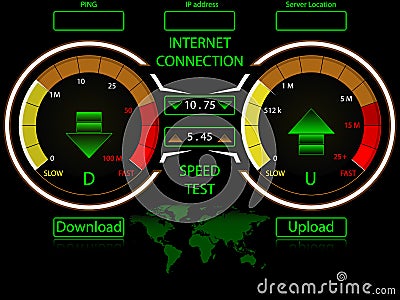 Internet Speed Test Template Cartoon Vector | CartoonDealer.com #37037231