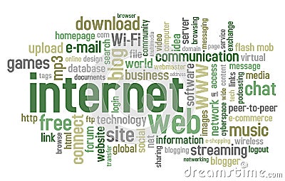 Internet Word Cloud Cartoon Vector | CartoonDealer.com #17385921