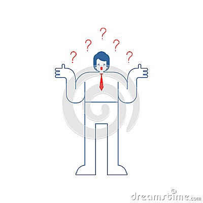 Interrogative Person. Feelings Of Misunderstanding. Businessman And ...