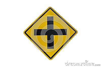 Intersection Ahead Road Sign Isolated On White Background Royalty-Free ...