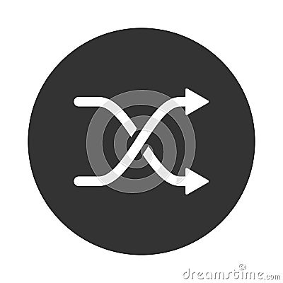 Intersection Arrows Icon In Black Circle - Vector Iconic Design | CartoonDealer.com #105225592