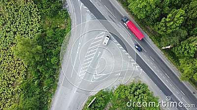Intersection with Exit on the Road of High Risk. Motorway for High ...