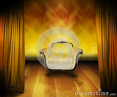 Interview Chair On Stage Royalty Free Stock Image - Image: 6687376
