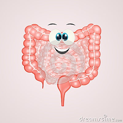 Intestine Cartoon With Funny Face Stock Image | CartoonDealer.com ...