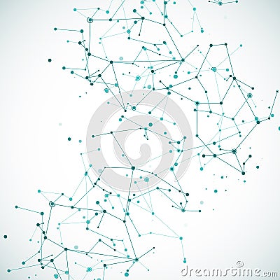 Intricacy Node Molecular Or Atomic Structure Pattern. Polygonal Big Data Complex Array Framework ...