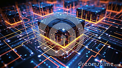 Concept Of Artificial Intelligence, With Circuit Patterns, Binary Code ...