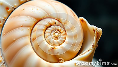 Seashell Spiral Pattern, Nautilus Shell Close,up, Fibonacci Sequence ...