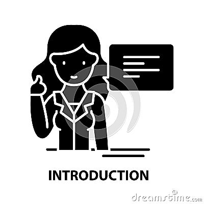 Introduction Icon, Black Vector Sign With Editable Strokes, Concept ...