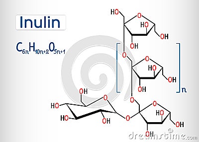 Inulin Molecule. Structural Chemical Formula And Molecule Model Cartoon ...
